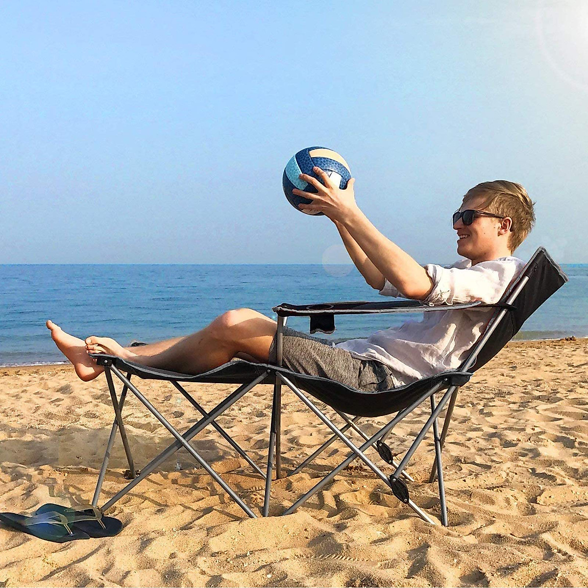 apollo walker Folding Camping Chairs Reclining Beach Chairs for Adults Portable Sun Chairs Outdoor Lounger with Carry Bag,for Fishing,Camp,Picnics