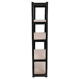 Heavy Duty Storage Shelving Unit 175kg/ 386lbs Loading Capacity Per Shelf, 5-Tier Free Standing Shelving Unit for Kitchen Office Warehouse Garage Room, Black (H150 x W70 x D30 cm)