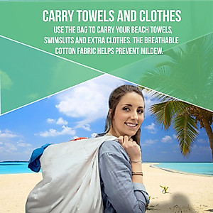 Laundry Bags |Christmas DIY| Canvas Cotton Long Strap & Drawstring Closure| Travel Laundry Bag for Dirty Clothes |Hamper Liner Bag| Washable Home Storage College Dorm& Back-to-School| 28"x36"-1 Pack