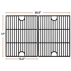 Grill Grates Replacement for Nexgrill 4 Burner 720-0830H 720-0783E, 5 Burner 720-0888N 720-0888 720-0697, Charbroil 4 Burner 463241113 463449914, Kenmore 720-0670A and Others,17"x13 1/4" ,2 Pack