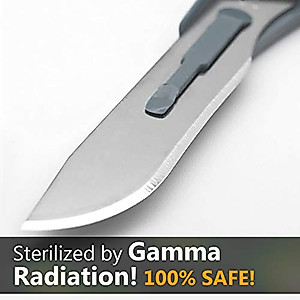 Pack of 115 Scalpel Blades & a Handle 10r Blades Dermaplaning Replacement Blades