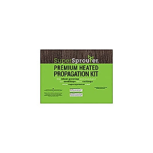 Super Sprouter Premium Heated Propagation Kit for Starting Seeds or Cuttings, Includes Heat Mat, Tray, Grow Light, and More