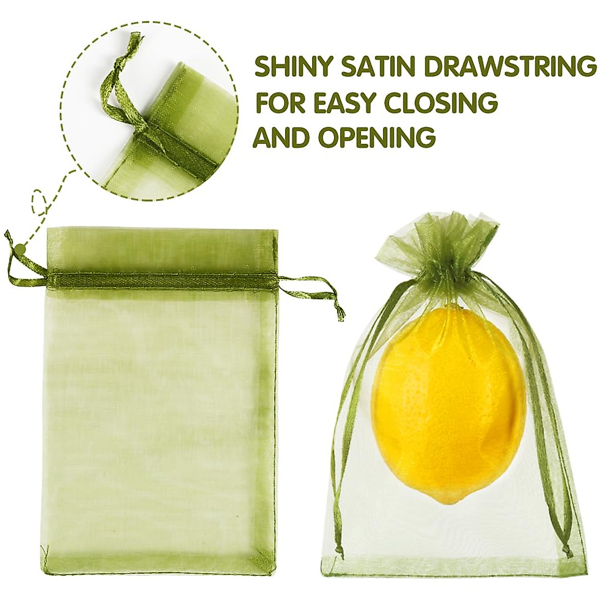 YQL 100Pcs 4"x6" Fruit Protection Bags,Fruit Netting Bags,Garden Netting Bags with Drawstring for Protecting Fruits and Vegetables