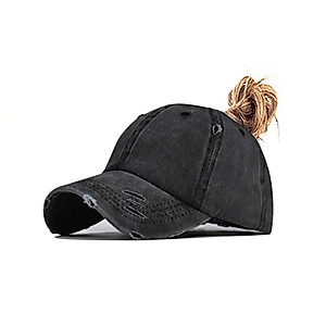 Criss Cross Ponytail Hat Washed Distressed Mesh Womens Baseball Cap Dad Hat Ponytail Hat for Women