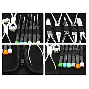 Eyeglasses Repair Set,7pcs Eyeglasses Pliers + Screwdriver Stainless Steel Optic Eye Glasses Optician Eyeglasses Frame Repair Optical Pliers Tools Kit withBlack Pouch Bag Glasses Shop useBy dhoptical