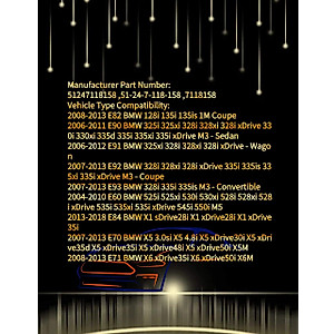 Trunk Lid Lock Release Push Button Handle Switch for BMW Series 1 Series 3 Series 5 X6 X5 X1 E60 E90 E91 E92 E93 E70 E71 Replace 51247118158 51-24-7-118-158 7118158