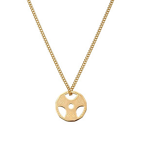 Winssigma 18K Gold Stainless Steel Bee Honeycomb Necklace, Star Moon Necklace Dinosaur Necklace spider Necklace Adjustable Y Lariat Necklace for Women(Gold Dumbbell)