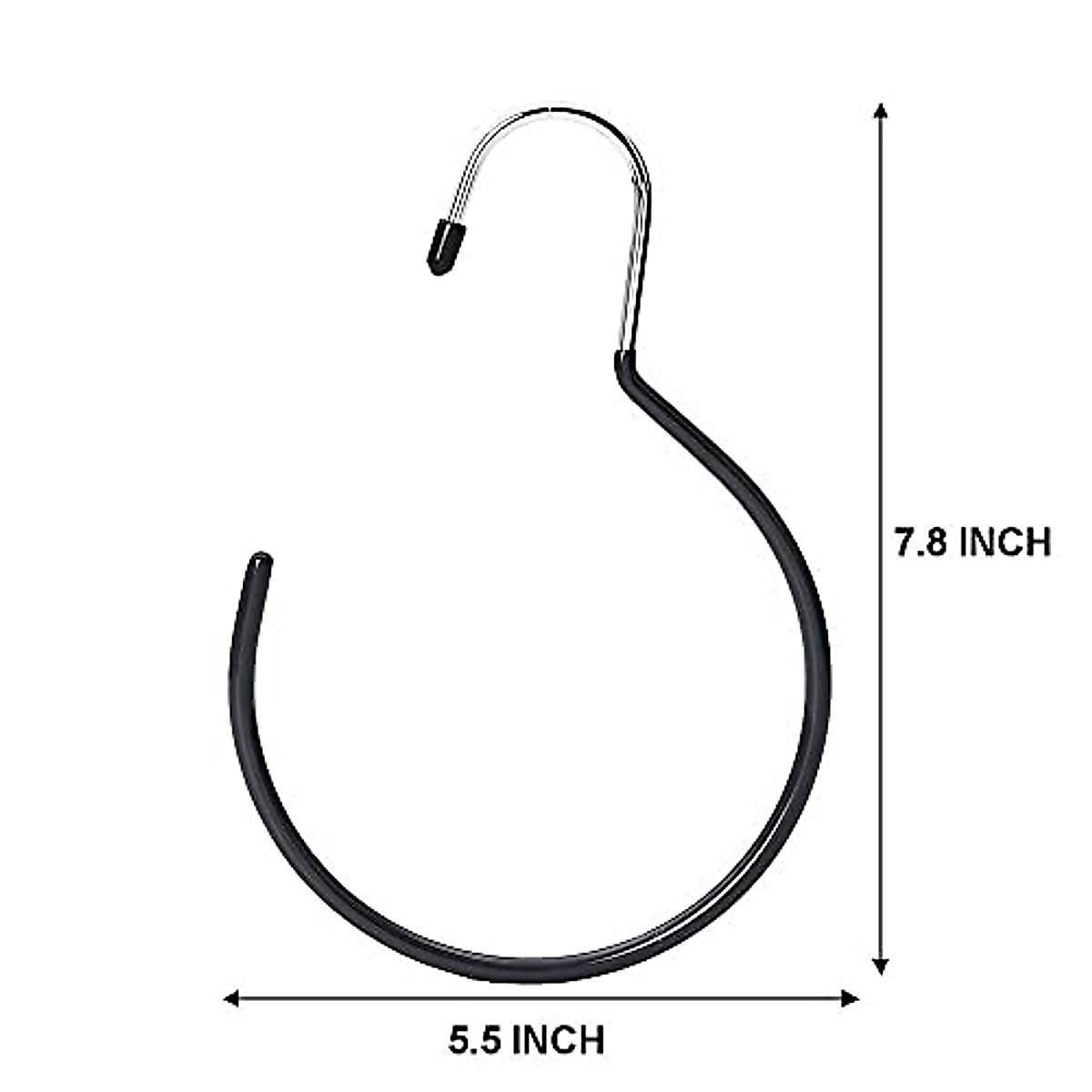 GXLQIJU Belt Ring Hanger Scarf Hangers,Multi-use Hanging Hook Closet Organizer for Belts,Shawls Scarves,Ties,Hat Rack(5 Pack, Black)