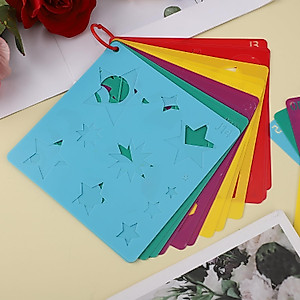 20pcs Drawing Stencils for Kids, Geometric Shapes Stencils 5 Colors Simple Stencils for Painting Cute Patterns Design Drawing Template Set for Kids DIY Craft