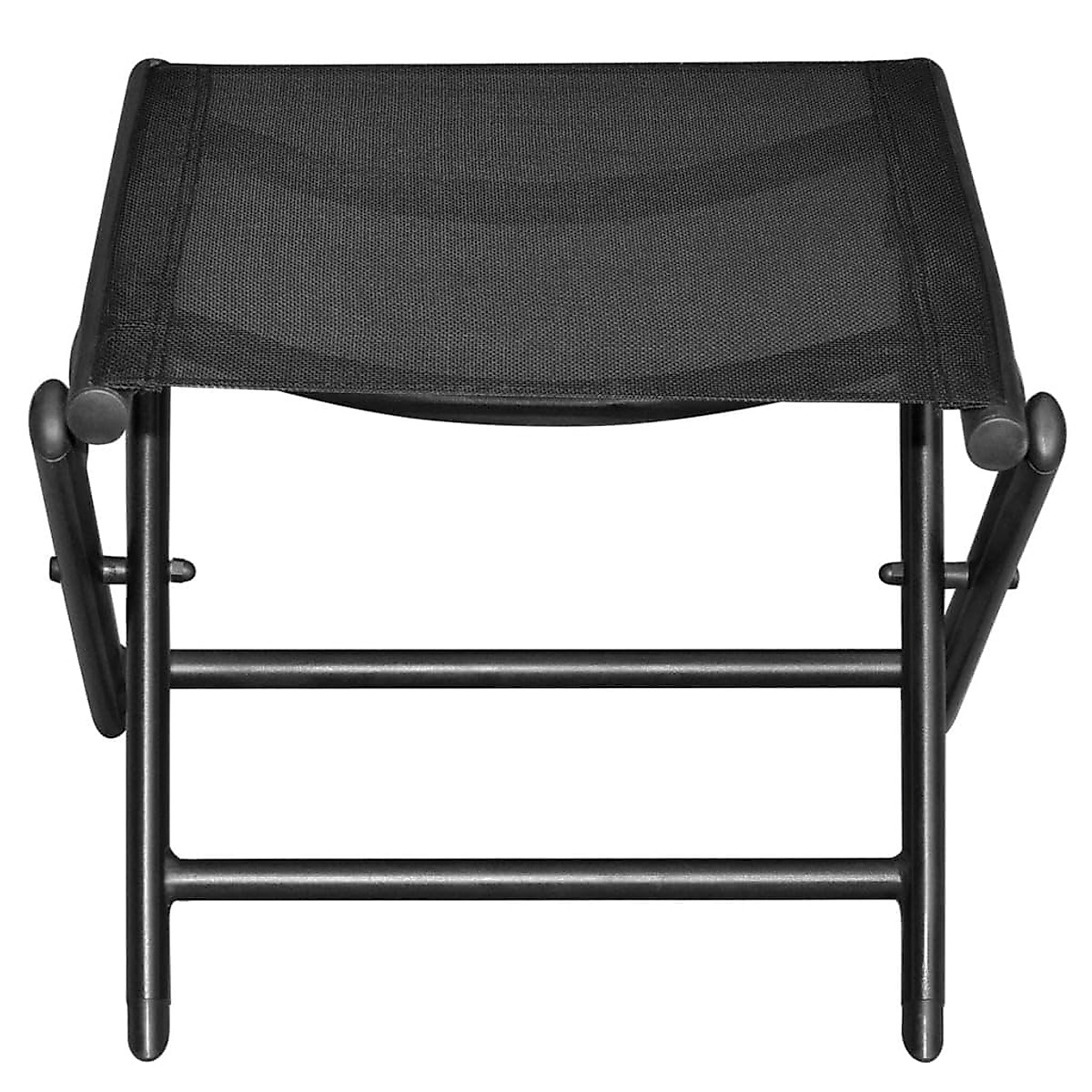 CUMYZO Folding Footstool Black Aluminum and Textilene 2.1kg/4.62lb