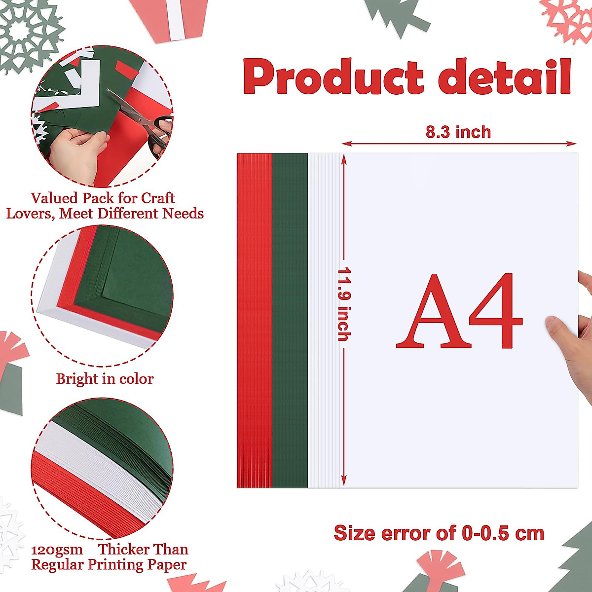 Sasylvia 600 Sheets Valentine's Day Construction Paper Bulk, 8.5 x 11 Colored Printer Paper A4 Art Paper 120g Thick Bulletin Board Pap for Valentine Day DIY Crafts Classroom Supplies(Colorful)