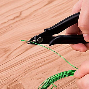 AIEX 1mm 6 Rolls Bonsai Wire Aluminium 196.8 Feet in Total for Bonsai Tree Training and Craft Making with Nippers(Black, Brown, Silver, Green)