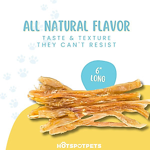 hotspot pets Beef Tendon Chews for Dogs (10 Pack) - 8 Inch All Natural, Free-Range, Grass-Fed Premium USDA Gambrol Beef Tendon Stick Treats - Made in USA