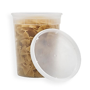 MULMEHË Heavy Duty Deli Containers with Lids, Clear, 32 oz, 24 Pack