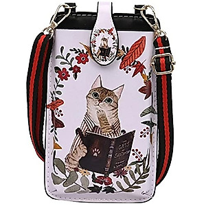 Small Crossbody Bags for Women - Cross Body Bag Purses for Women - Small Purses for Women - Crossbody Bag Phone Purse -Small Purse Travel Purse Phone Wallet -Women's Crossbody Handbags (Thinking Cat)