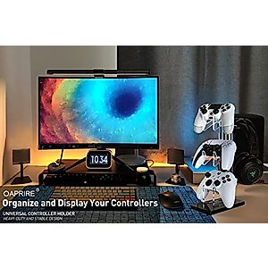 OAPRIRE Universal 3 Tier Controller Holder and Headset Stand for PS4 PS5 Xbox ONE Switch, Controller Stand Gaming Accessories, Build Your Game Fortresses (Black)