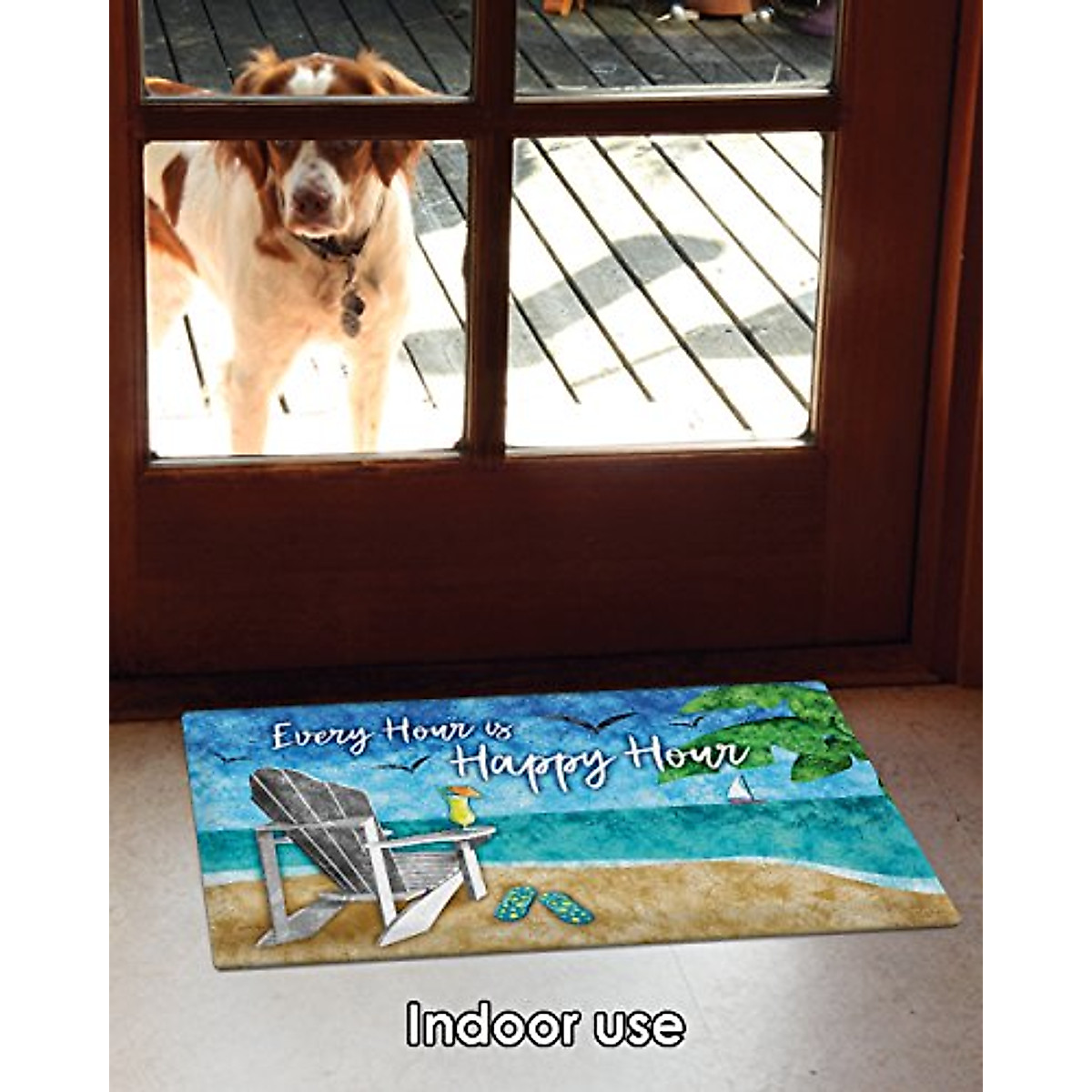 Toland Home Garden Happy Hour Beach 18 x 30 Inch Decorative Tropical Floor Mat Cocktail Doormat - 800401
