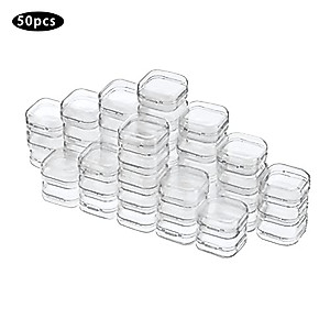 Eioflia Small Clear Storage Box Beads Storage Box Clear Plastic Storage Containers for Small Items Crafts Jewelry 50PCS Style1