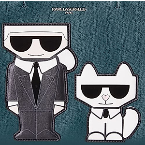 Karl Lagerfeld Paris Womens Hb Satchel, Almd/Khk/Slvr, One Size US