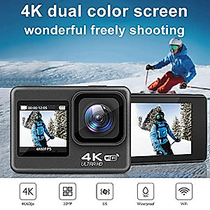 Idoravan 4K Digital Camera for Photography, 2.0 LCD Screen, HD Resolution, 24 MP Vlogging Camera Wide-Angle Lens, Macro Lens,128 GB Card for Traveling Diving with Rechargeable Batteries