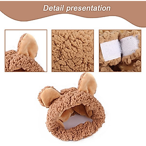 YAODHAOD Plush Bunny Ears Pet Headband, Soft Comfortable Cat Hat with Bear Ears Headwear Cosplay Dress up Accessories Pet Halloween Party Costume for Cats & Small Dogs (Cute Bear Hat)