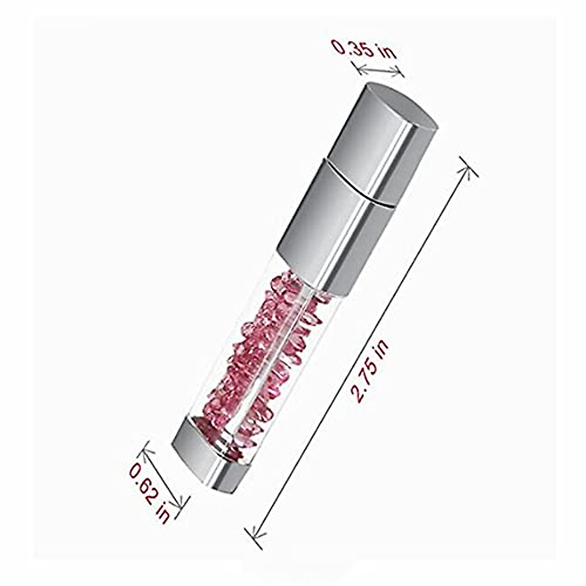 64GB USB 2.0 Flash Drive Rhinestone Diamond Crystal Flash Drive Glitter Lipstick Case Shape USB Drive Shining Necklace Jump Drive Pen Drive Funny Memory Stick for Gift (64GB, Sakura Pink)