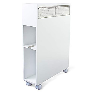 Jerry & Maggie - Bathroom Storage Cabinet Movable Toilet Organizer Free Standing Toilet Rack Multi Tier Accessory Sets Home Livingroom Space Saver Storage Stand Cabinet with Drawers & Units | MDF