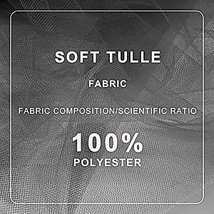 Black Tulle Fabric Roll Spool Bolt (54 Inch by 40 Yards) Large Tulle Wedding Party Decoration, Tutu Skirt, Table Runner, Gift Wrapping, Bridal Shower, Soft & Drape (Black)