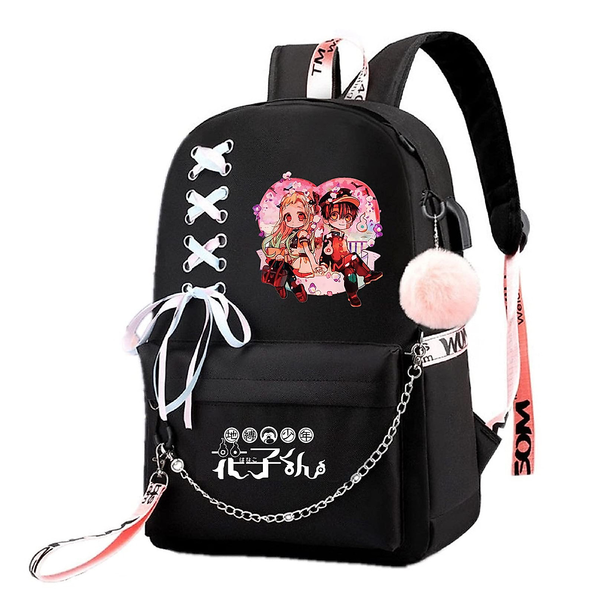 ISaikoy Anime Toilet Bound Hanako kun Backpack Satchel Bookbag Daypack School Bag Laptop Shoulder Bag, Black, Medium (Isaisia0612-a1)