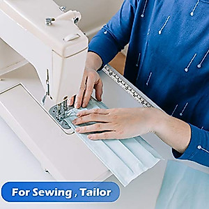 Self-Adhesive Measuring Tape Workbench Ruler Adhesive Backed Double Scale Stick Tape Measure for Work Woodworking, Saw, Drafting Table (24 Inch,5 Pieces)