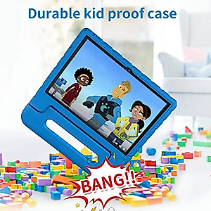 JREN Kids Tablet, 10" Tablet pc,IPS HD Display 1280 X 800,1080p, Ram 4GB and 64GB Storage, Bluetooth, Wi-Fi,Kidoz Pre-Installed, Dual Cameras,Color Blue