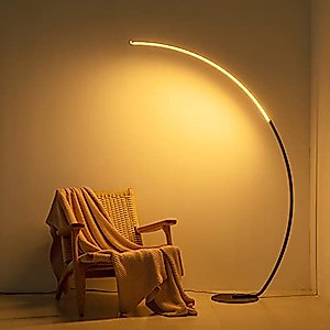 Arc Floor Lamp, 67" Tall Black LED Modern Standing Floor Lamp with Remote Control, 3 Color Temperature & Stepless Dimmable Brightness, Arched Bright Floor Lamp for living Room, Bedroom, office, home