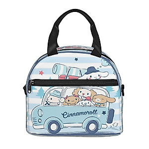 NUEYES Cute Cartoon Insulated Lunch Bag Reusable Tote Bag For Men Women Office Camping Picnic Beach-2