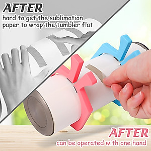 TEASIK 2 Pack Sublimation Tumblers Pinch, Cup Clip Tool for 20 Oz Sublimation Blanks Tumblers Supplies for Sublimation Paper and Tumblers (Pink+Blue) (DFAH54)