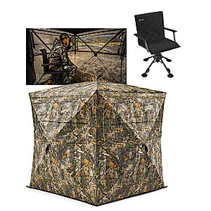 TIDEWE Hunting Blind See Through with Carrying Bag & Hunting Chair with Seat Cover