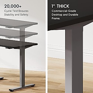 FLEXISPOT Electric Height Adjustable Desk with Desktop, 48 x 30 Inches, Standing Desk Stand Up Desk Workstation (Silver Frame + 48 in Black Top)