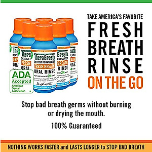 TheraBreath Fresh Breath Dentist Formulated Oral Rinse, Icy Mint, 3 Ounce (Pack of 6)