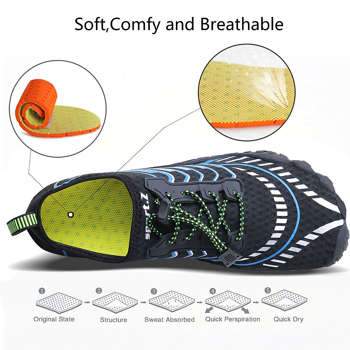 MAYZERO Water Shoes Men Women Swim Surf Shoes Beach Pool Shoes Wide Toe Hiking Aqua Shoes Winter House Slippers