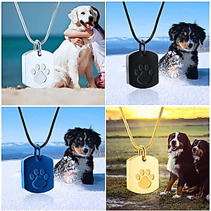 Minicremation Cremation Jewelry Urn Necklace for Ashes for Pet, Paw Print Memorial Ash Jewelry, Keepsake Pendant for Pet's Cat Dog's Ashes with Filling Kit
