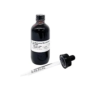 1% Methylene Blue Solution with Dropper - USP Grade - 1μm Filtered Liquid - 100mL