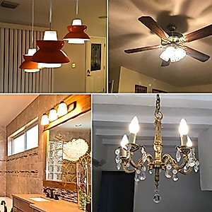 BRIMAX F15 8W Led Porch Light Bulb Outdoor, E26 Medium Base LED Post Bulb for 75W - 80W Incandescent Equivalent,Dimmable 2700K Warm White Flame Wrinkle Glass, for Ceiling Fan and Lantern Lamp, 4 Pack