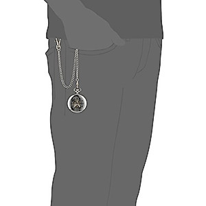 Charles-Hubert, Paris 3972-W Premium Collection Analog Display Mechanical Hand Wind Pocket Watch