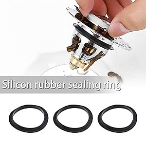 Create idea 5Pcs Sink Plug O-Ring Spare Sealing Gaskets for Metal Basin Plugs and Pop up Bath Sink Basin Plug Inner Diameter 31.5mm Outer Diameter 38mm Silica Gel Black
