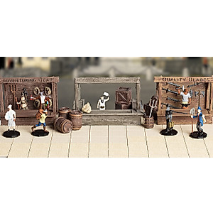 Monster Townsfolk Mini Fantasy Figures - Merchants - 8pc Hand-Painted Non Player Character NPC Miniatures - 1" Hex-Sized Compatible with DND Dungeons Dragons, Pathfinder, RPG Games