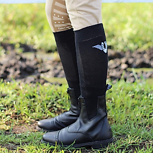 TuffRider Ladies Starter Front Zip Paddock Boots - Black - 6 - Wide