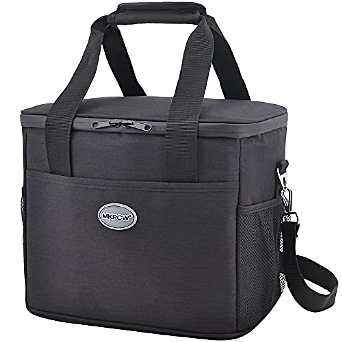 MKPCW Reusable Lunch Bag Insulated cooler Lunch Box Internal leak proof with Adjustable Shoulder Strap for Men Women (Black)