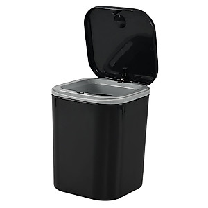 Yesdate Mini Trash Can, Small Trash Can, 0.5 Gallon Mini Wastebasket Container Bin for Desk, Countertop- Black