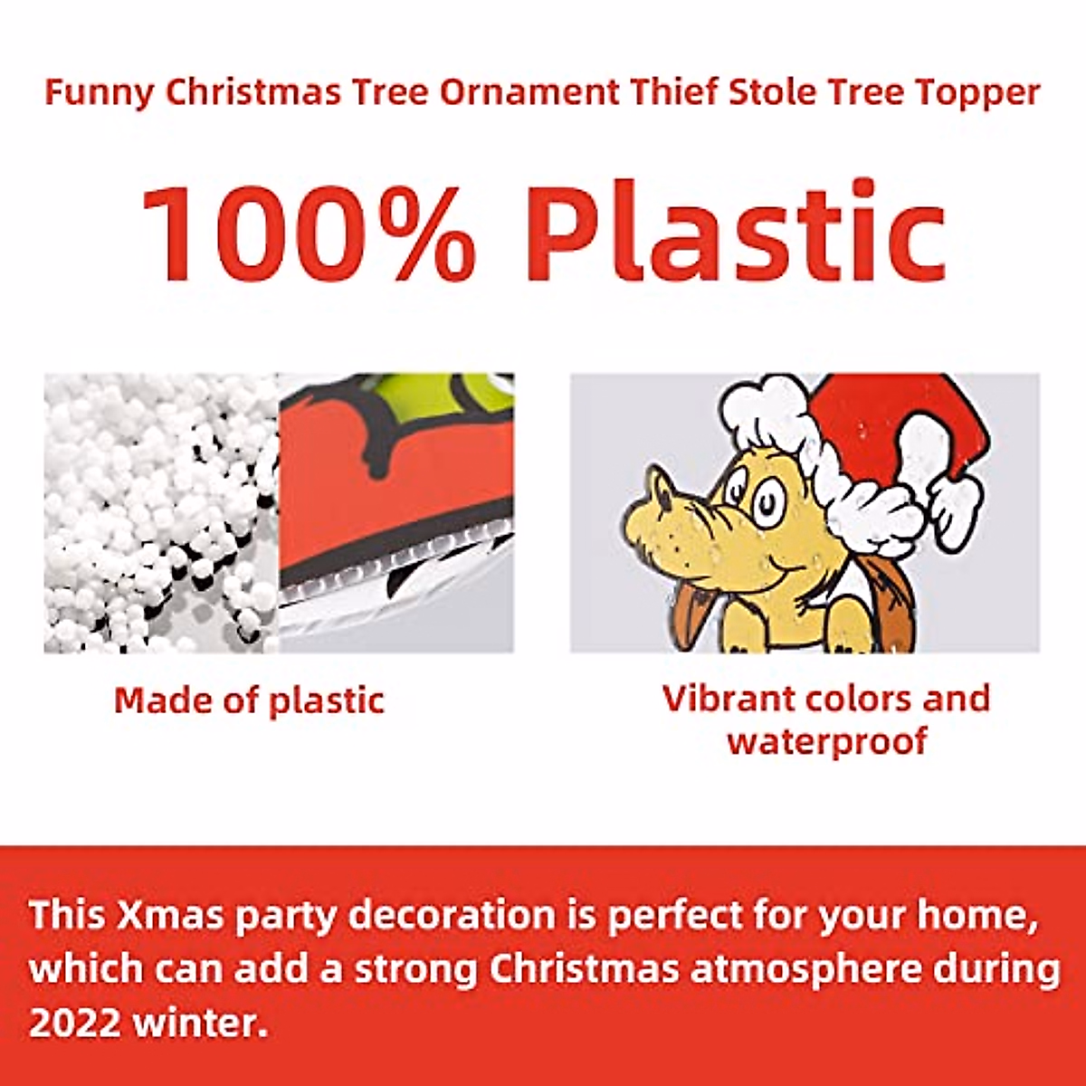 Christmas Decorations Outdoor Fence Peeker - Funny Christmas Fence Yard Signs with Thief Stole Head Arm Bag and Dog for Holiday Xmas Garden Courtyard Wall Decorations