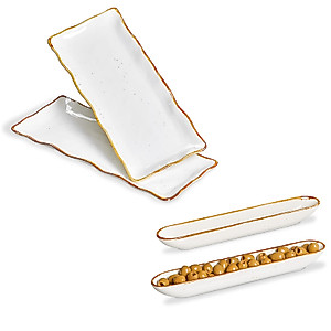 ONEMORE Set of 2 Serving Platters and Olive Tray Bundle