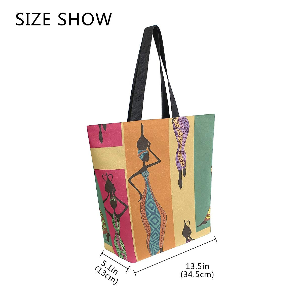 Woman Tote Bag African American Woman Shoulder Handbag for Work Travel Business Beach Shopping